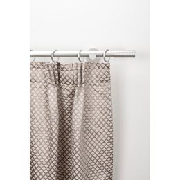 Garesa Gardinenstange &raquo;EASY&laquo; &Oslash; 20 mm 1 l&auml;ufig-l&auml;ufig Wunschma&szlig;l&auml;nge Vorhanggarnitur, verl&auml;ngerbar, Endk. M. Streifen, Alu, mit Ringe silber Aluminium 
