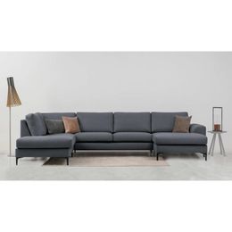 OTTO home Wohnlandschaft &raquo;Henry, U-Form, Breite 363 cm&laquo; mit Metallbeinen, Wellenunterfederung, wasserabweisender Stoff 100% PES B/H/T: 363cm x 84cm x 