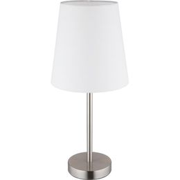 NOWA Tischleuchte &raquo;JORIS&laquo; E14 1 Stk. Tischlampe, Textil, Schlafzimmer, Wohnzimmer silber 1, &Oslash; 20cm H: 45cm, 1 Stk.