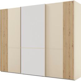 Musterring Schwebet&uuml;renschrank &raquo;Isabelle&laquo; T&uuml;ren mit Lamellenoptik, mittige Spiegelt&uuml;r, verschiedene Gr&ouml;&szlig;en beige Hartfaserplatte, Holzwerkstoff, Kristallglas 