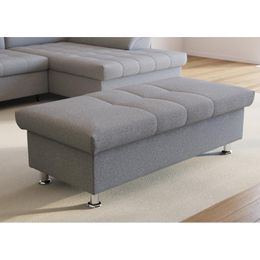 DOMO collection Hocker &raquo;FRANZI, elegant, komfortabel&laquo; inklusive Stauraum silber 100% Polyester B/H/T: 136cm x 43cm x 64cm, Webstoff fein