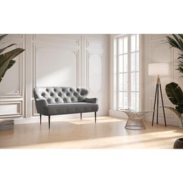OTTO home 2-Sitzer &raquo;Amber&laquo; mit Knopfheftung,in verschieden Stoffarten grau 90% Polyester, 10% Polyamid B/H/T: 153cm x 97cm x 87cm, Struktur weich