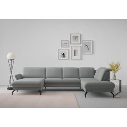 Sit & More sit&more Wohnlandschaft &raquo;Fashion U-Form&laquo; wahlweise mit Kopfteilverstellung, Vorziehsitz, motorisch, Metallf&uuml;&szlig;e schwarz B/H/T: 338cm x 84cm x 207cm, 