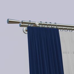 Indeko Gardinenstange &raquo;Johannesburg&laquo; 2 l&auml;ufig-l&auml;ufig Wunschma&szlig;l&auml;nge silber Eisen B/L: 410cm, 1 Stk., 2 l&auml;ufig