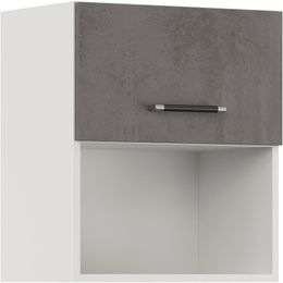 IMPULS K&Uuml;CHEN Klapph&auml;ngeschrank &raquo;"Prag", in vier Breiten, H&ouml;he: 57,9 cm&laquo; vormontiert, mit Klappt&uuml;r und offener Nische grau Dekorfolie, Holzwerkstoff 