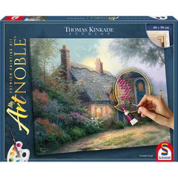 Schmidt Spiele Malvorlage &raquo;MyArtNoble, Thomas Kinkade, Malset Moonlight Cottage&laquo; Pappe Einheitsgr&ouml;&szlig;e