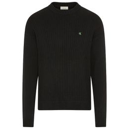 Calvin Klein Jeans Herren Strickpullover Rundhalsausschnitt, Regular Fit schwarz L