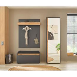 Home Affaire Garderoben-Set &raquo;GIRON/CiTY, moderne Garderobe, Komplettset mit viel Stauraum&laquo; Komplett-Set, 3 Stk. tlg. grau Holzwerkstoff B/H/T: 170cmcm