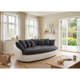 COTTA Big-Sofa &raquo;Aruba&laquo; gem&uuml;tliches Megasofa in XXL in organischer Form mit vielen Kissen grau Luxus-Microfaser (100% Polyester); Microfaser-