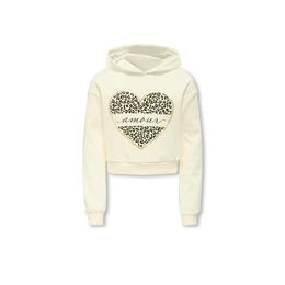 Kids Only M&auml;dchen KIDS Only Kapuzensweatshirt &raquo;KOGCOOPER LIFE HEART LS HOODIE SWT NOOS&laquo; wei&szlig; 158/164