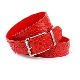 Anthoni Crown Damen Lederg&uuml;rtel rot 85