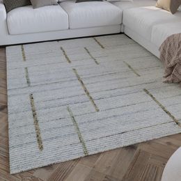 Wecon Home Teppich &raquo;Hamptons TWENTYTWO&laquo; rechteckig 10 mm H&ouml;he L&auml;ufer, Fasermix, Kurzflor, Wohnzimmer, elegant, geometrisch wei&szlig; Polyester B : 70cm 1 