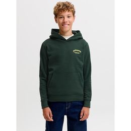 Jack & Jones Jack & Jones Junior Jungen Kapuzensweatshirt &raquo;JJEBRANDES BACKP RELAXED SWEAT H SN JNR&laquo;, Baumwollmischung, relaxed fit gr&uuml;n 152