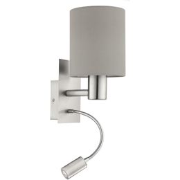 Eglo Wandleuchte &raquo;PASTERI Wandlampe - Stahl - E27;LED - 1X40W;1X3,8W - IP20&laquo; E27 1 Stk. Warmwei&szlig; Wandstrahler, Wandspot, Wohnzimmer, Schlafzimmer, L15