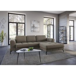 Sit & More sit&more Ecksofa &raquo;Bendigo L-Form&laquo; inklusive Sitztiefenverstellung, Bodenfreiheit 15 cm, 2 Fu&szlig;farben braun B/H/T: 284cm x 87cm x 175cm, NaturLEDER ,