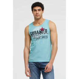 CAMP DAVID Herren Tanktop, blau, Gr. M, bedruckt, Single Jersey, Material: 100% Baumwolle, Tops, aus Baumwolle