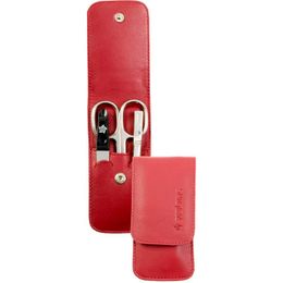 Pfeilring Pfeilring Manik&uuml;re-Etui &raquo;Taschenetui Nappaleder&laquo; Etui aus feinstem Leder, drei Instrumente aus Stahl, klein & handlich. rot B/H/T: 5mm x 