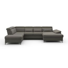 Sit & More sit&more Wohnlandschaft &raquo;Cabrio U-Form, B: 359 cm, mit Sitztiefen-, Arm- & Kopfteilverstellung&laquo; 3 Nierenkissen, Federkern, optional Schlaffunktion und