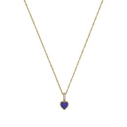 Amor Damen Kette mit Anh&auml;nger &raquo;Schmuck Geschenk, Herz&laquo; mit Zirkonia (synth.), Lapislazuli Silber 925 (Sterlingsilber), L: 45 B: 1,2mm