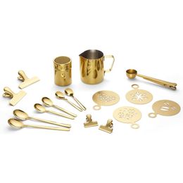 ECHTWERK Barista-Set Kaffeezubeh&ouml;r-Set, ideal f&uuml;r Cappuccino oder Latte Macchiato, 23-tlg. gold Edelstahl Einheitsgr&ouml;&szlig;e