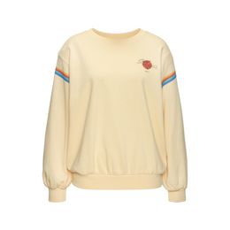 Damen Sweatshirt, BENCH. LOUNGEWEAR, Gr. 36hellgelb, Sweatware, Obermaterial: 60% Baumwolle, 40% Polyester, bedruckt, unifarben, Sweatshirts, mit