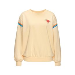 Damen Sweatshirt, BENCH. LOUNGEWEAR, Gr. 44hellgelb, Sweatware, Obermaterial: 60% Baumwolle, 40% Polyester, bedruckt, unifarben, Sweatshirts, mit