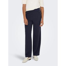 Only Damen Only Schlupfhose &raquo;ONLRINA BUTTON PANT JRS NOOS&laquo; Jersey Hose mit Knopf-Details blau XS (34), L&auml;nge 32