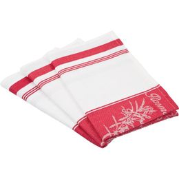 Ross Geschirrtuch &raquo;Exclusiv&laquo; Mittelstreifen mit Kr&auml;utern, 50x70 cm rot 50% Baumwolle, 50% Leinen 3 Stk., 50 % Baumwolle 50 % Leinen