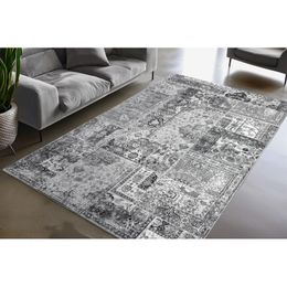 Obsession Teppich &raquo;Avantgarde 105&laquo; rechteckig 8 mm H&ouml;he modernes Patchwork Design, waschbar, In- und Outdoor, Balkon, Terrasse grau Polyester B : 200cm 1 Stk., 