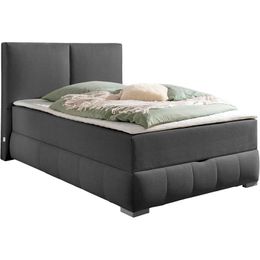 OTTO home Boxbett &raquo;Wehma mit Kopfteil inkl. Bettkasten&laquo; in H2, H3 & H4 w&auml;hlbar, inklusive Topper grau Struktur, Liegefl&auml;che B/L: 140cm x 200cm, 