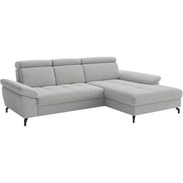 Sit & More sit&more Ecksofa &raquo;Vanity, L-Form, B: 264 cm,&laquo; Inkl.Sitz-,Kopf-und Armteilverstellung grau 100% Polyester B/H/T: 264cm x 84cm x 181cm, Flachgewebe, 
