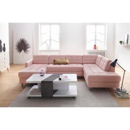 Sit & More sit&more Wohnlandschaft &raquo;Picasso U-Form&laquo; wahlweise mit Schlaffunktion und Bettkasten rosa Luxus-Microfaser ALTARA NUBUCK (100% Polyester) / Struktur 