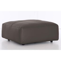 Musterring Hocker &raquo;LUCIA&laquo; braun Flachgewebe VALMONT (60% Baumwolle/40% Leinen);Leder PURO, pigmentiertes Leder;Microfaser CRONA (100% Polyester);Flachgewebe 