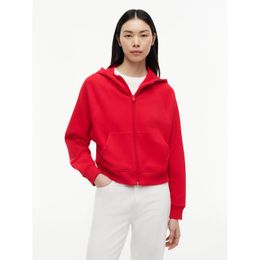 Tommy Jeans Damen Kapuzensweatjacke &raquo;TJW BXY S FLAG ZIP THRU HOODIE&laquo; Baumwolle, Kapuze, K&auml;ngurutasche rot S (36/38)
