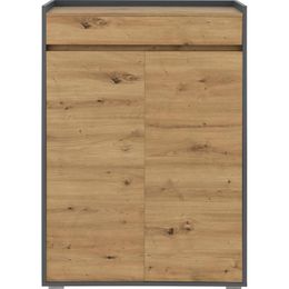OTTO home Schuhschrank &raquo;Kosmo&laquo; Breite 80 cm grau Holzwerkstoff anthrazit, B/H/T: 80cm x 117,5cm x 35cm, Schubladen: 1 Stk. T&uuml;ren: 2 Stk.