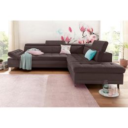 Sit & More sit&more Ecksofa &raquo;Limit L-Form&laquo; wahlweise mit Schlaffunktion und Bettkasten braun Kunstleder SOFTLUX ;Luxus-Microfaser ALTARA NUBUCK (100% Polyester);