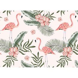 Livingwalls living walls Fototapete &raquo;Designwalls Tropical Vibes 1&laquo; glatt Vlies, Wand, Schr&auml;ge, Decke bunt Vlies B/L: 3,5m x 2,55m