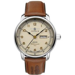 Zeppelin Herren Zeppelin Automatikuhr &raquo;M&eacute;diterran&eacute;e 1921&laquo; Mechanische Uhr, Armbanduhr, Herrenuhr, Datum, Made in Germany braun Einheitsgr&ouml;&szlig;e
