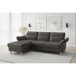 Sit & More sit&more Ecksofa &raquo;Pamela L-Form, Leder, B: 218 und 230 cm&laquo; optional Armteilverstellung, Schlaffunktion & Bettkasten B/H/T: 230cm x 90cm x 164cm, 