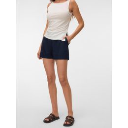 V&eacute;ro Moda Vero Moda Damen Shorts &raquo;VMROSIE MW SHORT SHORTS NOOS&laquo; Viskosemischung, mit Leinen, regular waist, teil-elastisches B&uuml;ndchen blau M (38), N-Gr