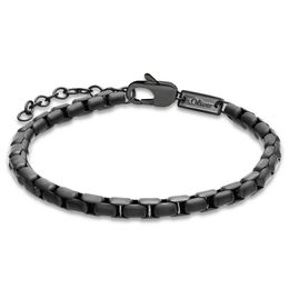 s.Oliver Herren s.Oliver Armband schwarz 22cm, Edelstahl