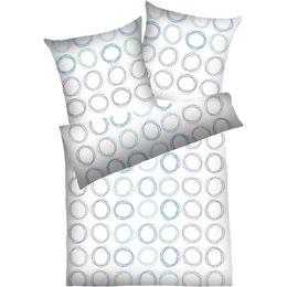 Dyckhoff Bettw&auml;sche &raquo;Strichkreise&laquo; 2 Stk. aus Weichfrottier blau Frottee, Obermaterial: 75% Baumwolle, 25% Polyester B/L: 135cm x 200cm, 1 Stk., 1 Stk., 