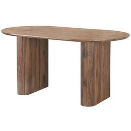 Otto Home Unisex OTTO home Esstisch &raquo;Bostonia&laquo; ovaler Esstisch, Beine mit Rillenstruktur, pflegeleicht, H&ouml;he 76 cm braun B/H/T: 160cm x 76cm x 90cm, 