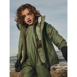 name it M&auml;dchen Regenmantel &raquo;NKNDRY10 Regenjacke und Hose im Set&laquo; Set, 2 Keine Latzhose! Unifarben, casual, regular fit, Kunstfaser, Web gr&uuml;n 164