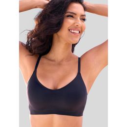 Nuance By Lascana Damen Nuance by Lascana Bralette-BH SEAMLESS ohne B&uuml;gel, mit herausnehmbarem Push-up-Kissen, bequemer BH schwarz S (38), N-Gr