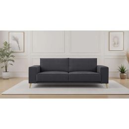 OTTO home 3-Sitzer &raquo;Oland Skandi, weicher Chenille-Stoff&laquo; 224 cm, Wellenunterfederung, Skandi-Design, Massivholzf&uuml;&szlig;e 100% Polyester B/H/T: 224cm x 