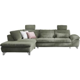 Die PlanBar Ecksofa &raquo;Ottomane MP-IN14007 L-Form, Breite 306 cm&laquo; wahlweise mit Schlaffunktion und verstellbaren Kopfst&uuml;tzen 100% Polyester B/H/T: 306cm