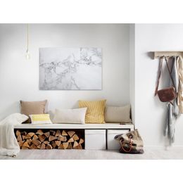 A.S. Cr&eacute;ation Leinwandbild &raquo;White Marble&laquo; Kunst Marmor 1 Stk. tlg. Marmoroptik Marmor Keilrahmen Leinwand-Bild Wohnzimmer modern Wandbild grau Holz, Stahl B/H/T: 