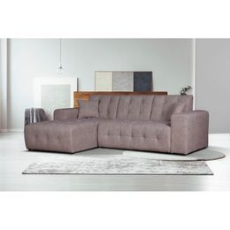 Home Affaire Ecksofa &raquo;Nosia L-Form&laquo; incl. 2 Zierkissen, mit feiner Steppung grau 100% Polyester B/H/T: 234cm x 85cm x 163cm, Samtoptik, Recamiere 