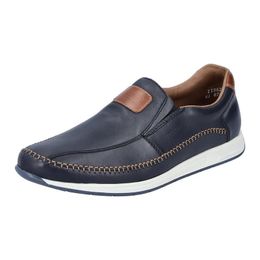 Rieker Herren Slipper Sommerschuh, Schlupfschuh, Freizeitschuh mit aufw&auml;ndiger Rahmennaht blau 46